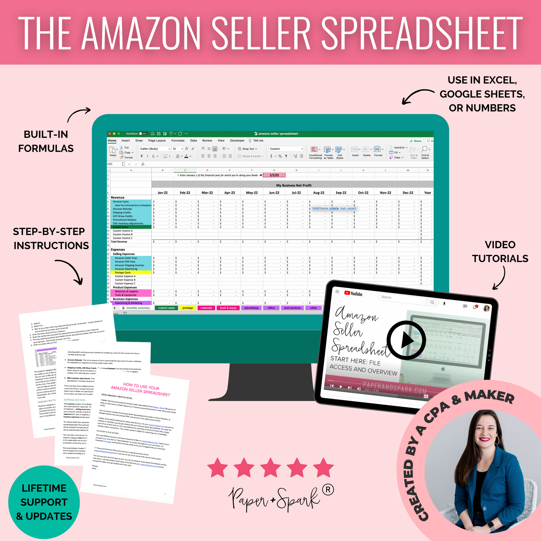 Amazon Seller Spreadsheet – Paper and Spark