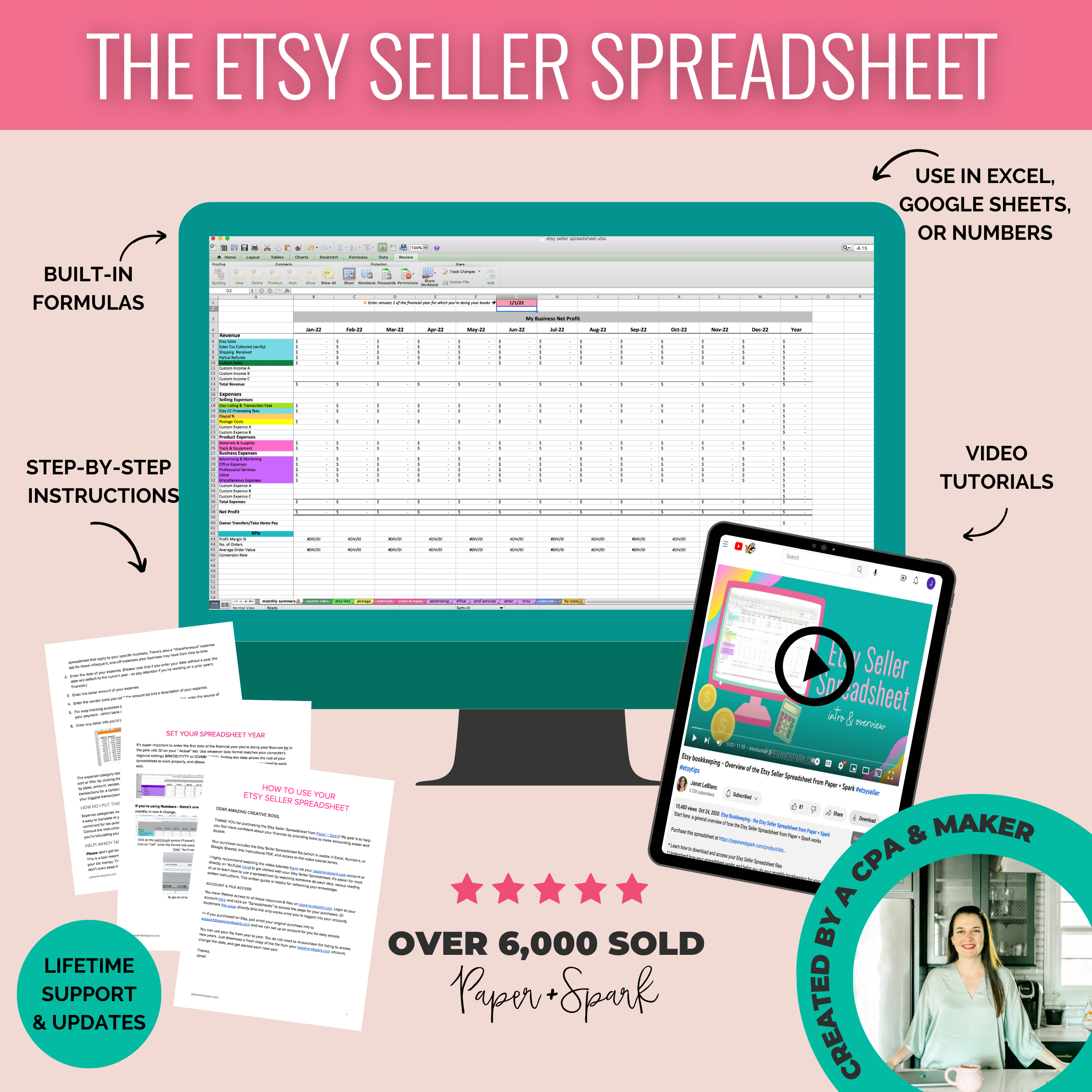 Etsy Seller Spreadsheet – Paper and Spark